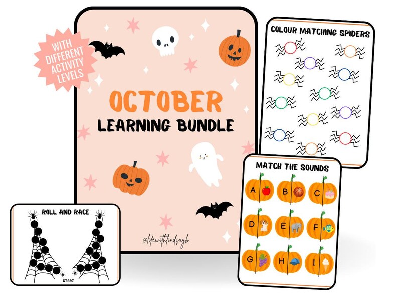 October Preschool Learning Bundle - Etsy