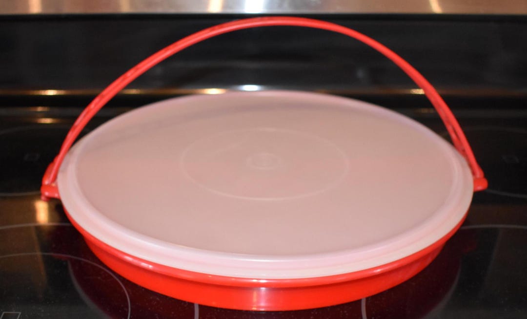 Vintage Tupperware Pie Tote Red With Dividers and Handle FREE SHIPPING ...