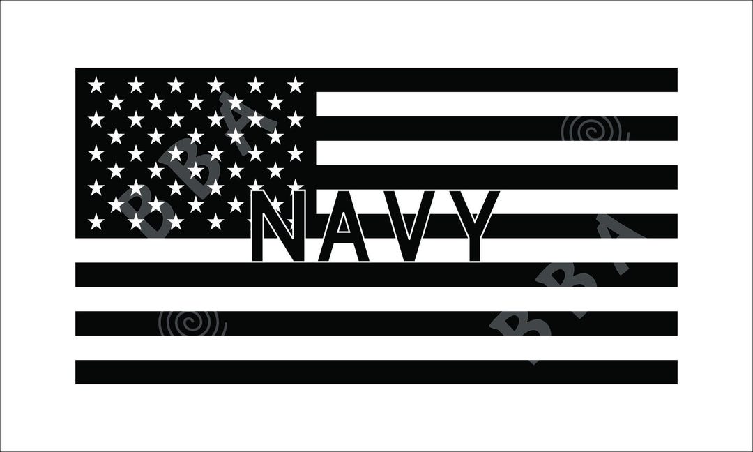 Printable Usa/navy Flag Black and White Digital Download - Etsy