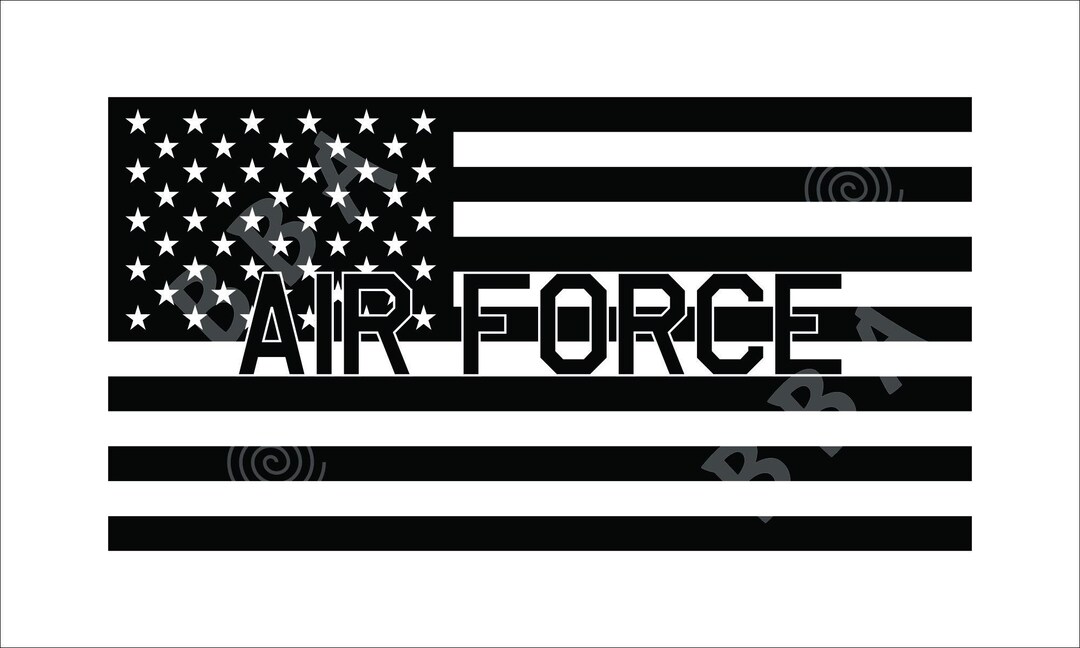 Printable Usa/air Force Flag Black and White Digital Download - Etsy