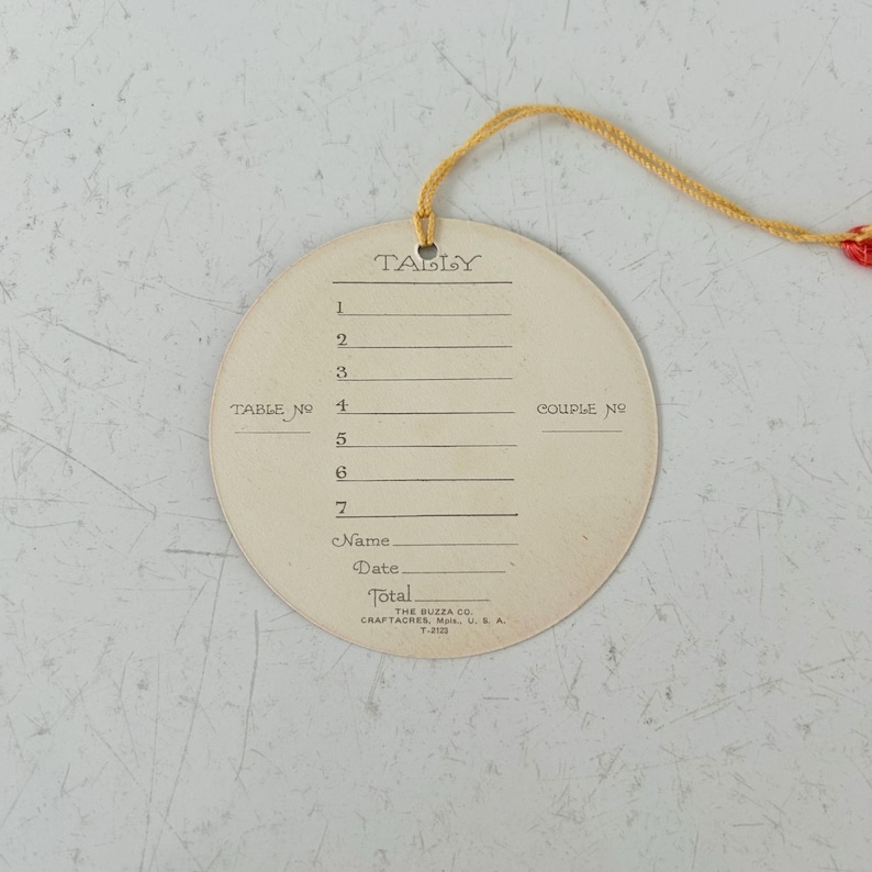 Vintage Art Deco Round Bridge Tally Card With Lady in George Washington ...