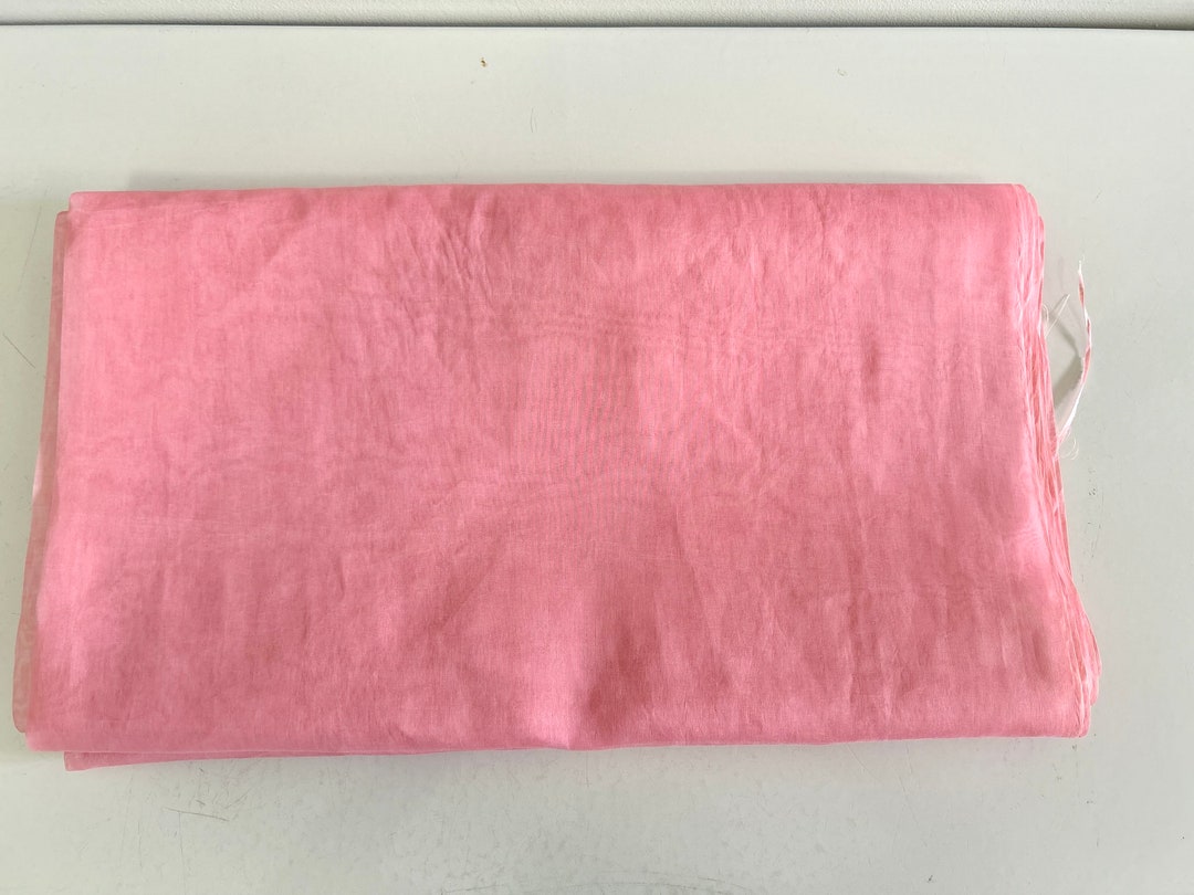 Vintage Pink Cotton Organdy Fabric Almost 4 Yards in 2 Pieces STUNNING ...