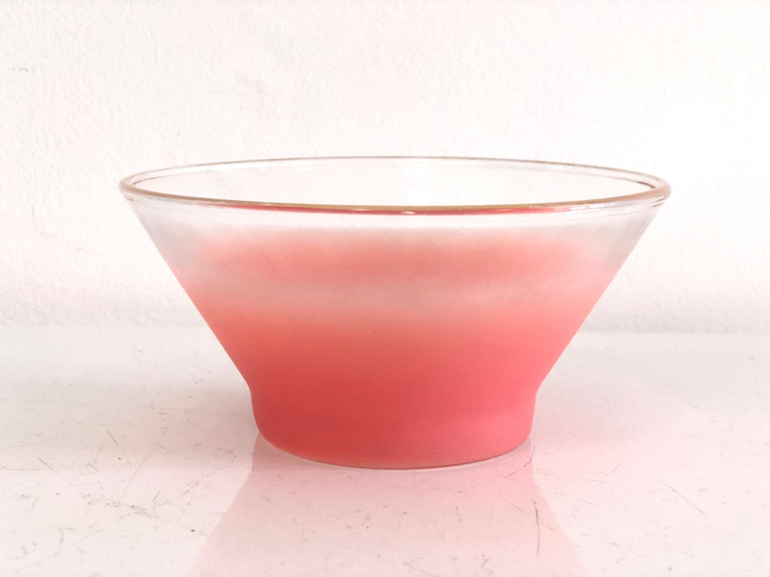 Vintage Blendo Small Frosted Coral Grapefruit Pink Bowl for Fruit Salad ...