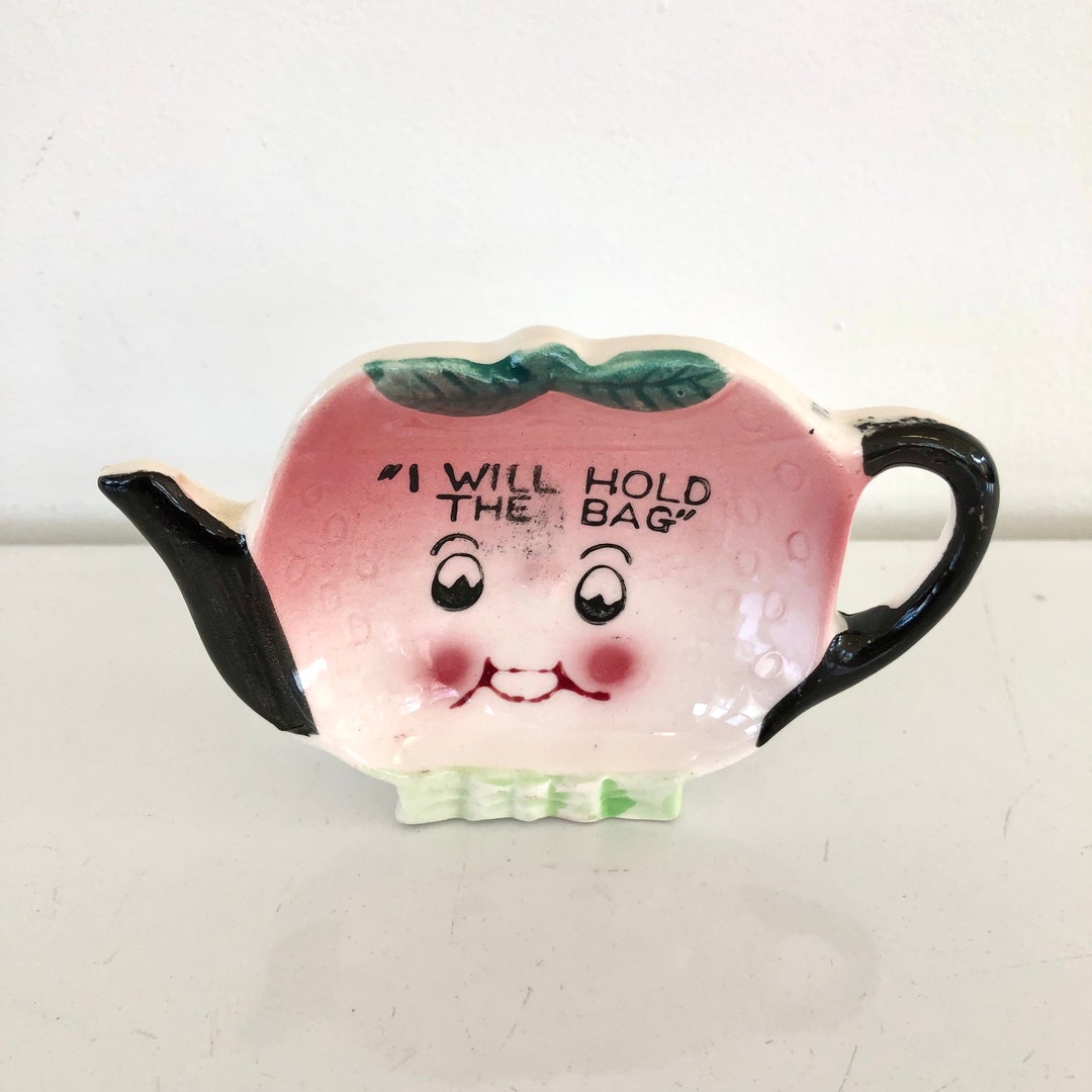 Vintage Anthropomorphic Pink Tea Bag Holder Made in Japan Midcentury ...