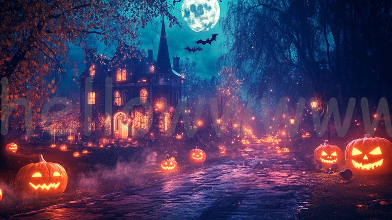 HALLOWEEN Backgrounds for Zoom Meetings or Virtual Parties. - Etsy