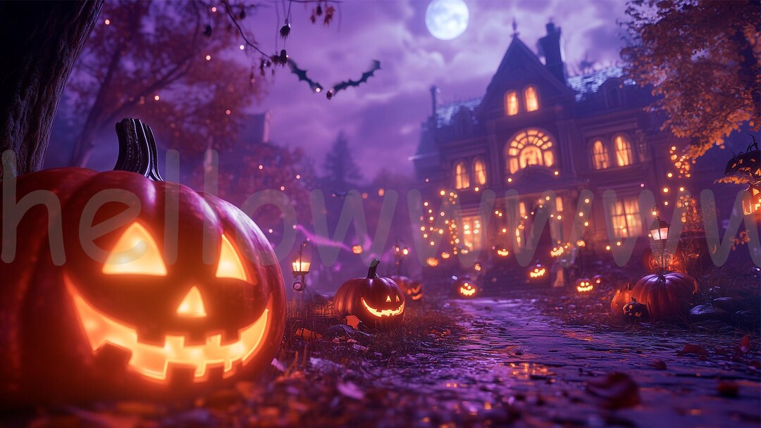 HALLOWEEN Backgrounds for Zoom Meetings or Virtual Parties. - Etsy