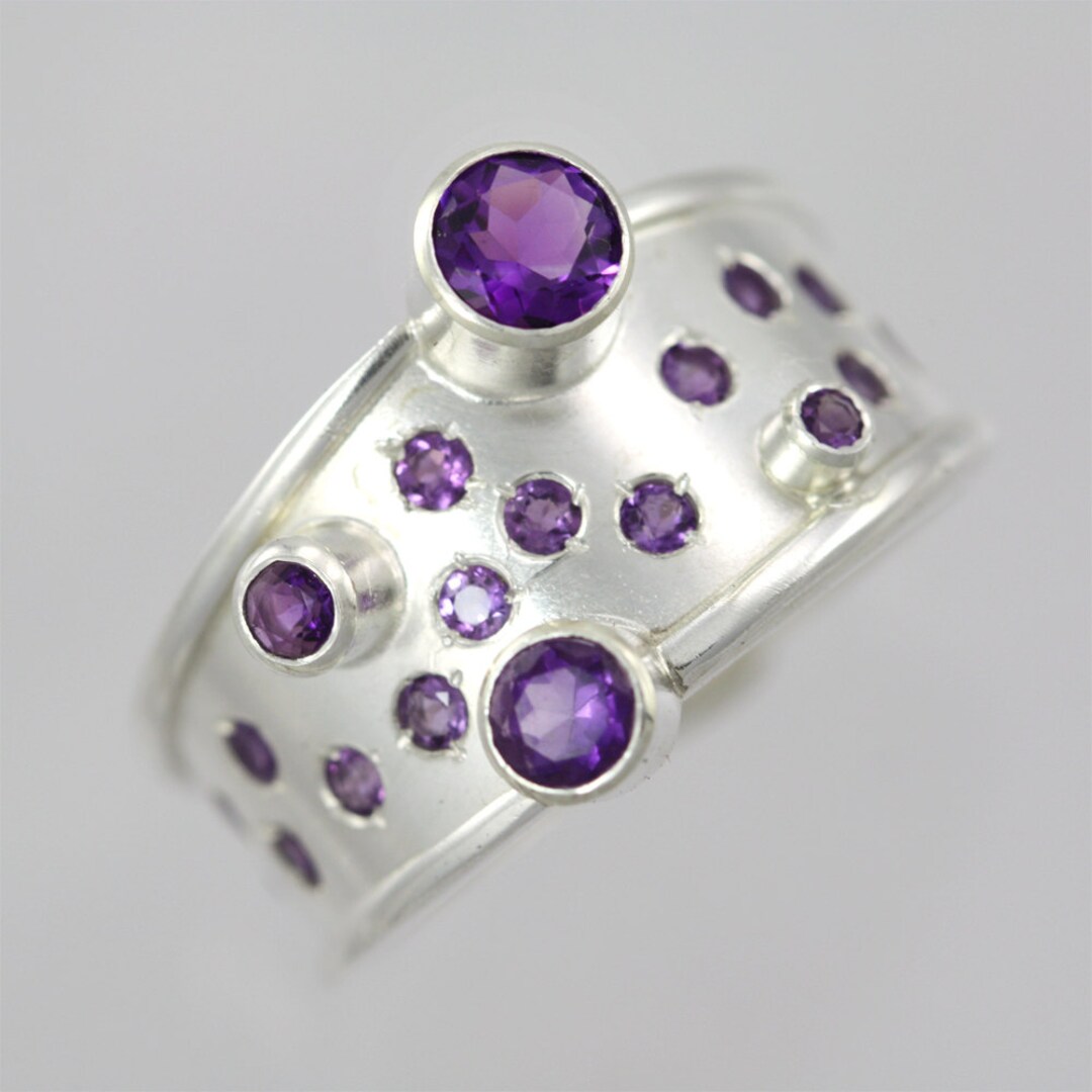 Galaxy Ring in Sterling Silver (amethyst) Made to Order - Etsy