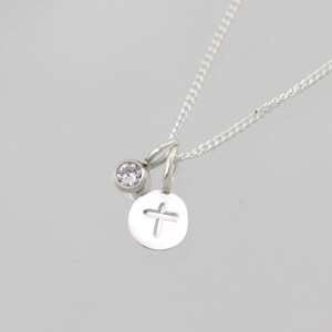 Stamped Cross Necklace in Sterling Silver - Etsy