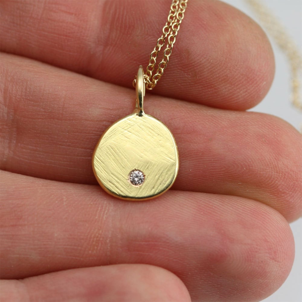 Textured Chunk Necklace in 18KY Gold and Diamond - Etsy