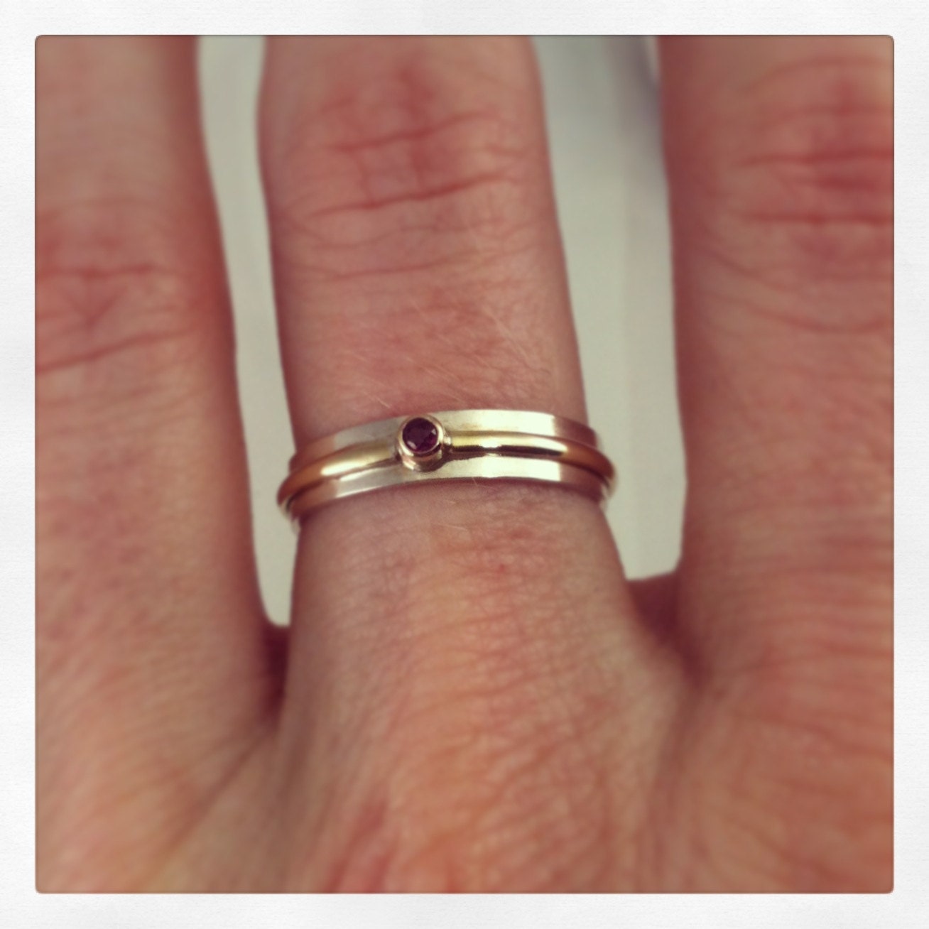 Ruby Wrap Ring in Sterling Silver and 14ky Gold - Etsy