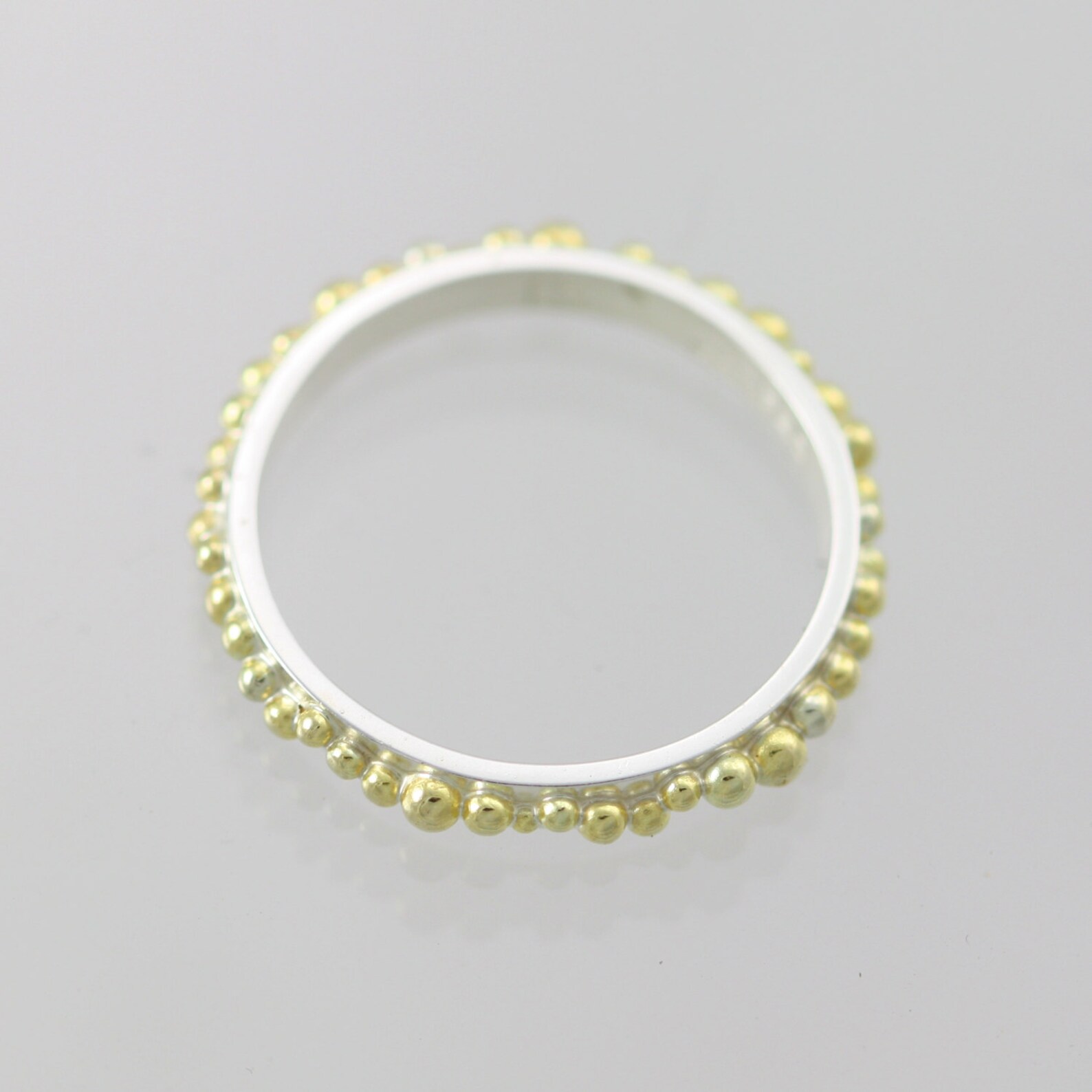 Gold Balls Halo Stacking Ring in Sterling Silver & 14ky Gold | Etsy