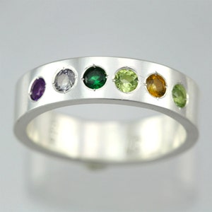 6 Stone Mother Ring in Sterling Silver (made to Order) - Etsy
