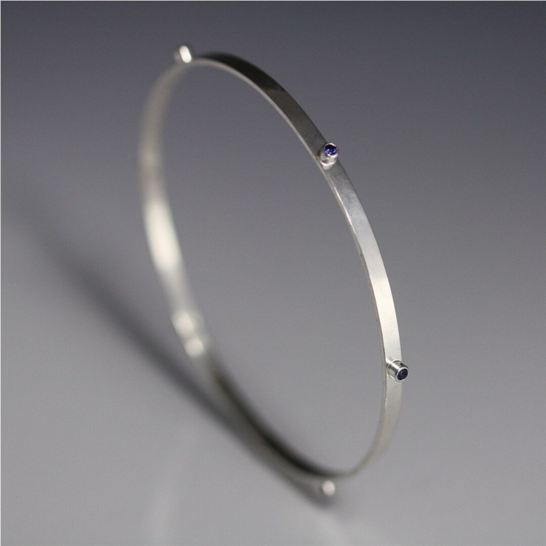 1 Stone on Shank Bangle (sapphire) - Etsy