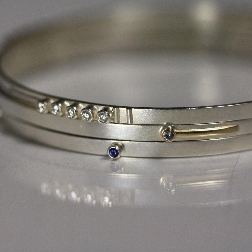 1 Stone on Shank Bangle Sapphire | Etsy