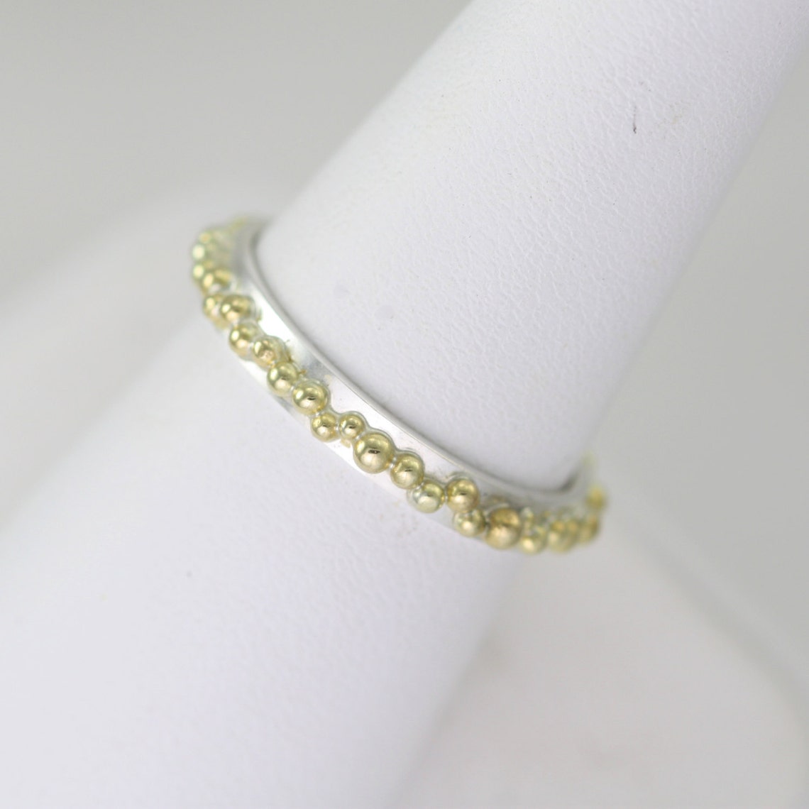 Gold Balls Halo Stacking Ring in Sterling Silver & 14ky Gold | Etsy