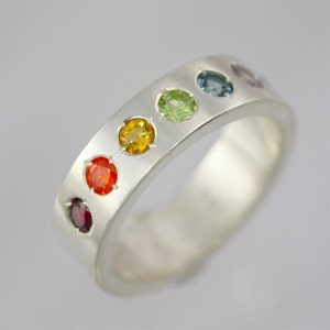 Rainbow Ring in Sterling Silver (made to Order) - Etsy