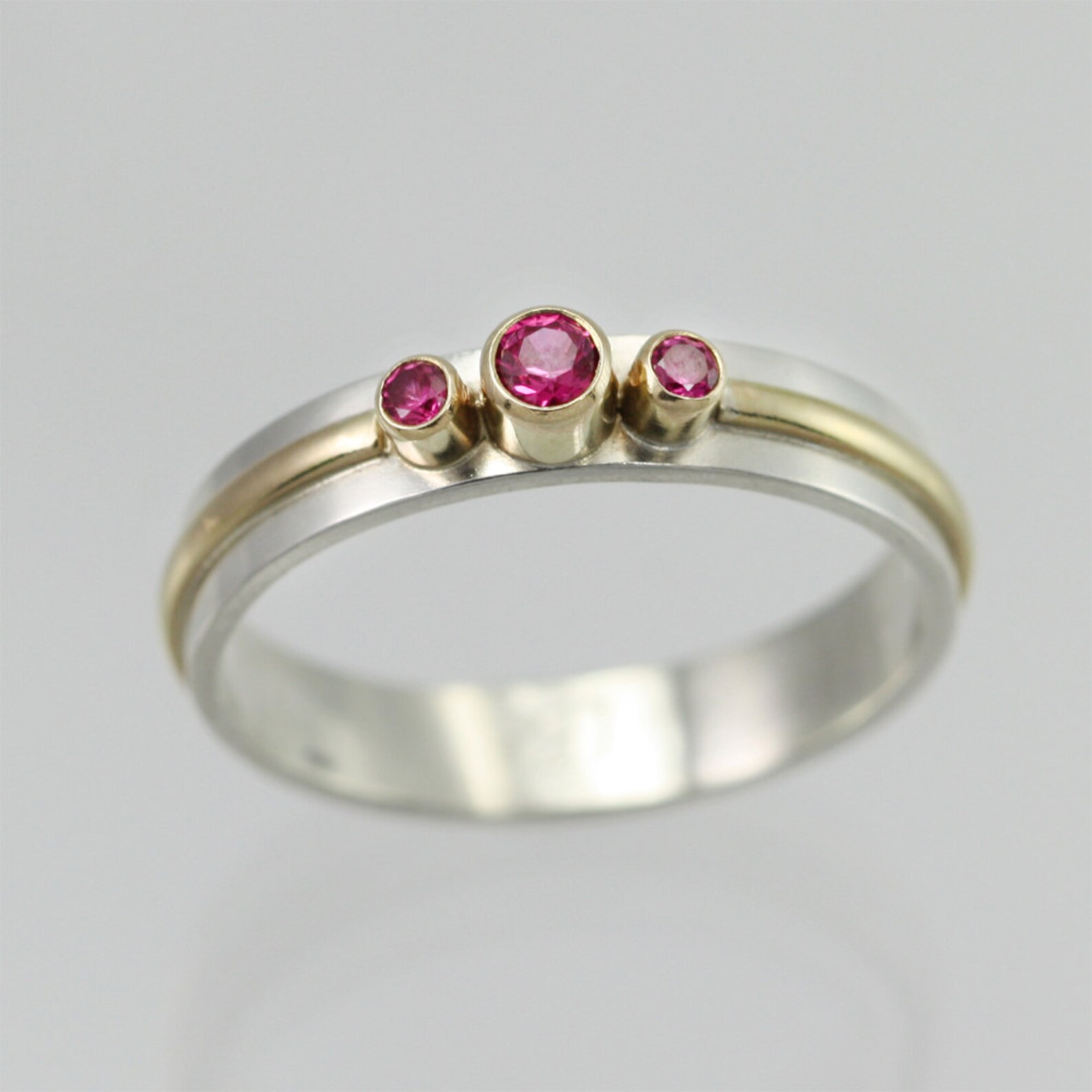 3 Stone Wrap Ring 14K ruby Made to Order - Etsy