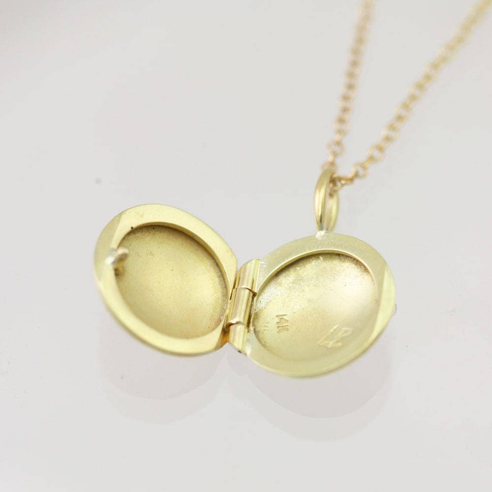 Locket Small 14k yellow Gold Made to Order | Etsy