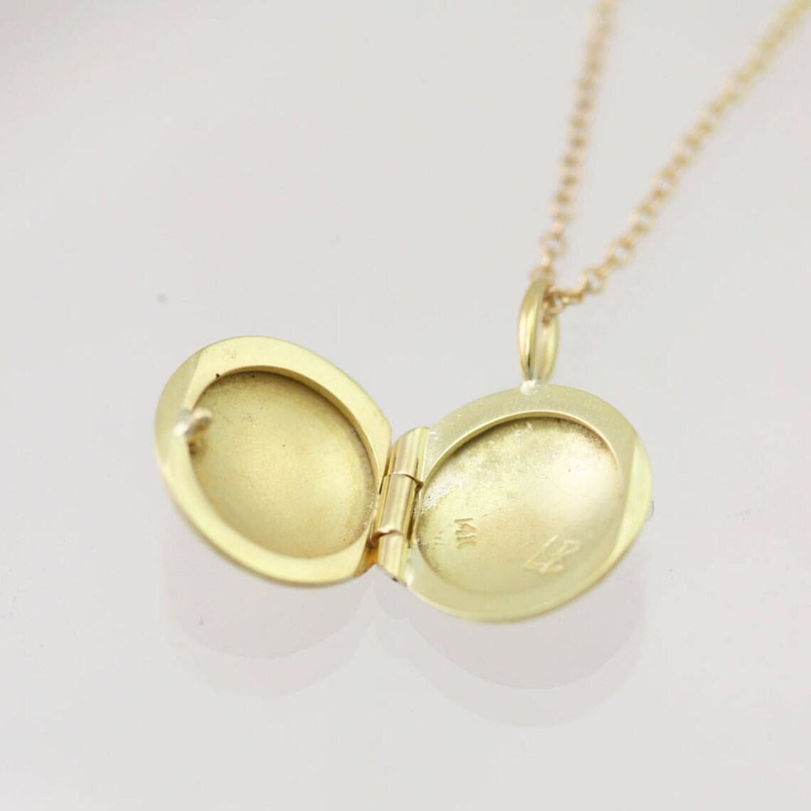 Locket Small 14k Gold pendant only Made to Order | Etsy