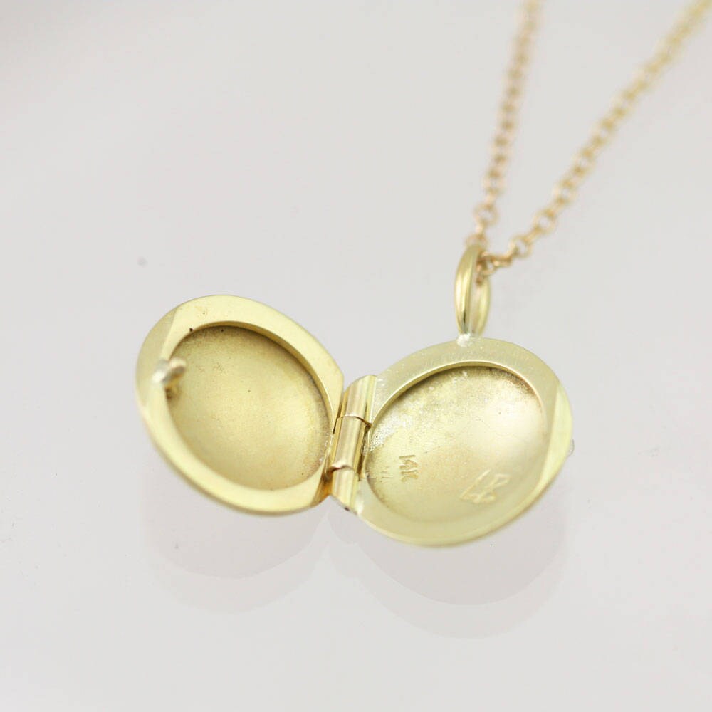 Locket Small 14k Gold pendant only Made to Order | Etsy