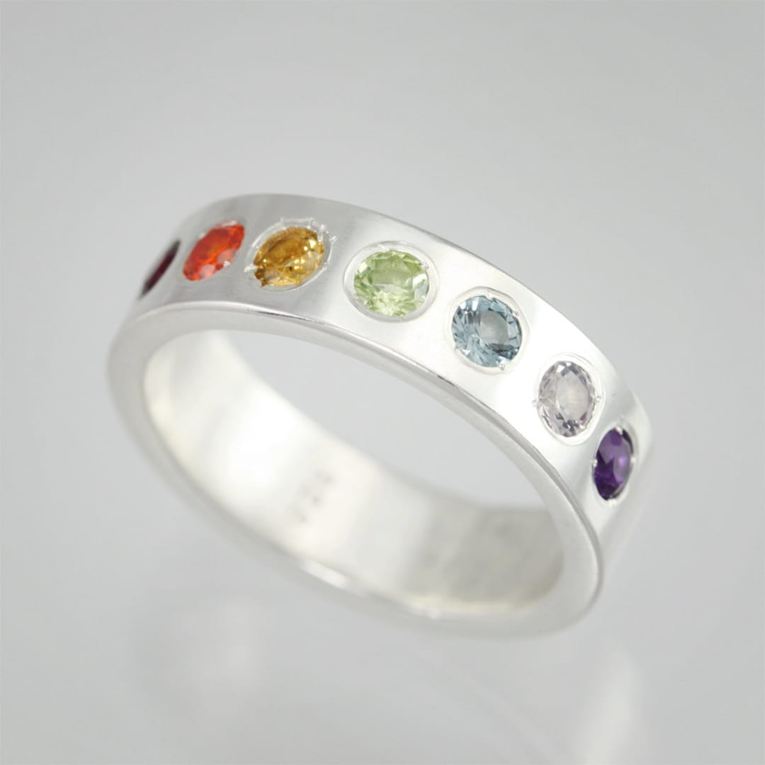 Rainbow Ring in Sterling Silver (made to Order) - Etsy