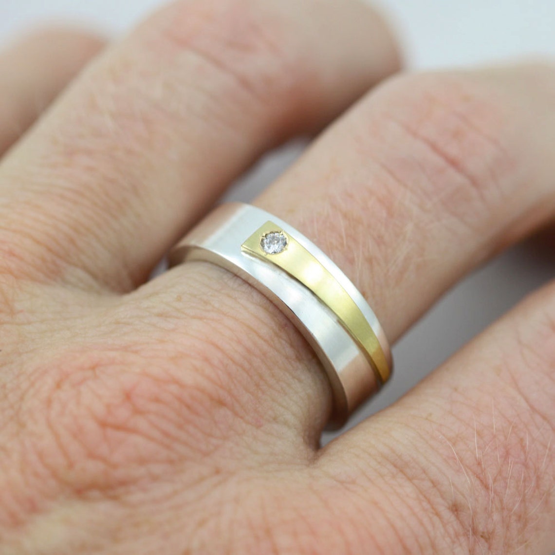 Shooting Star Diamond Ring in 14k & Sterling Silver made to - Etsy