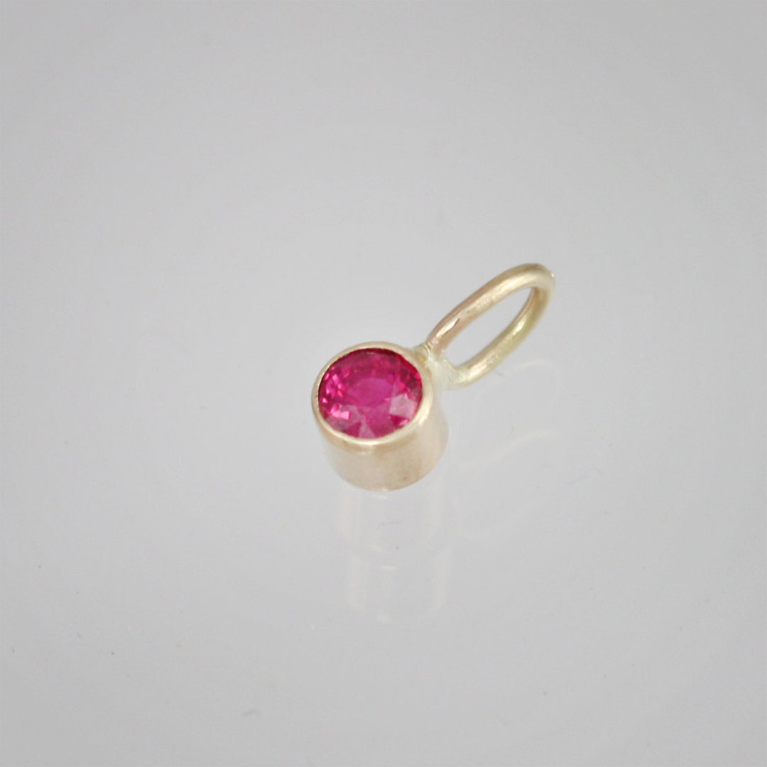 Ruby Drop Pendant 3mm in 14k Yellow Gold (pendant Only) - Etsy