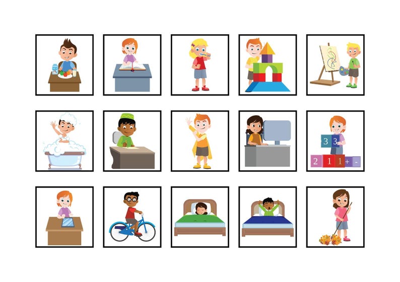Visual Schedule for Autistic Children – Instant Digital Download ...