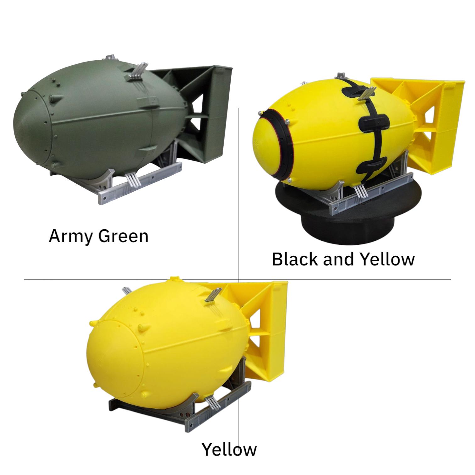 Fat Man Atomic Bomb Model 1:12 Scale (10" Long)– 3D Printed WWII ...