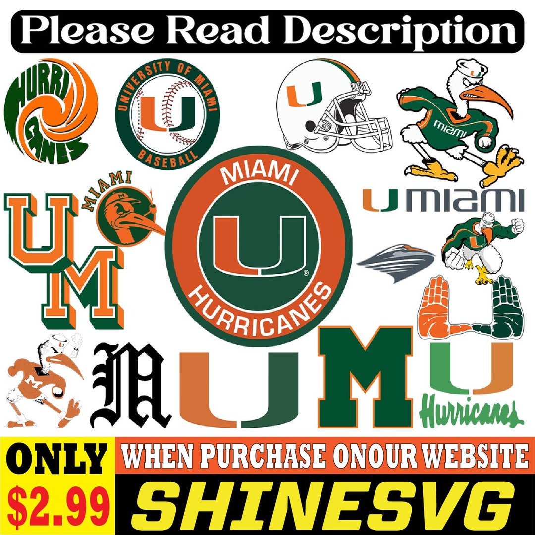 Miami-hurricanes Svg N C A A SVG Miami SVG Miami-football - Etsy UK