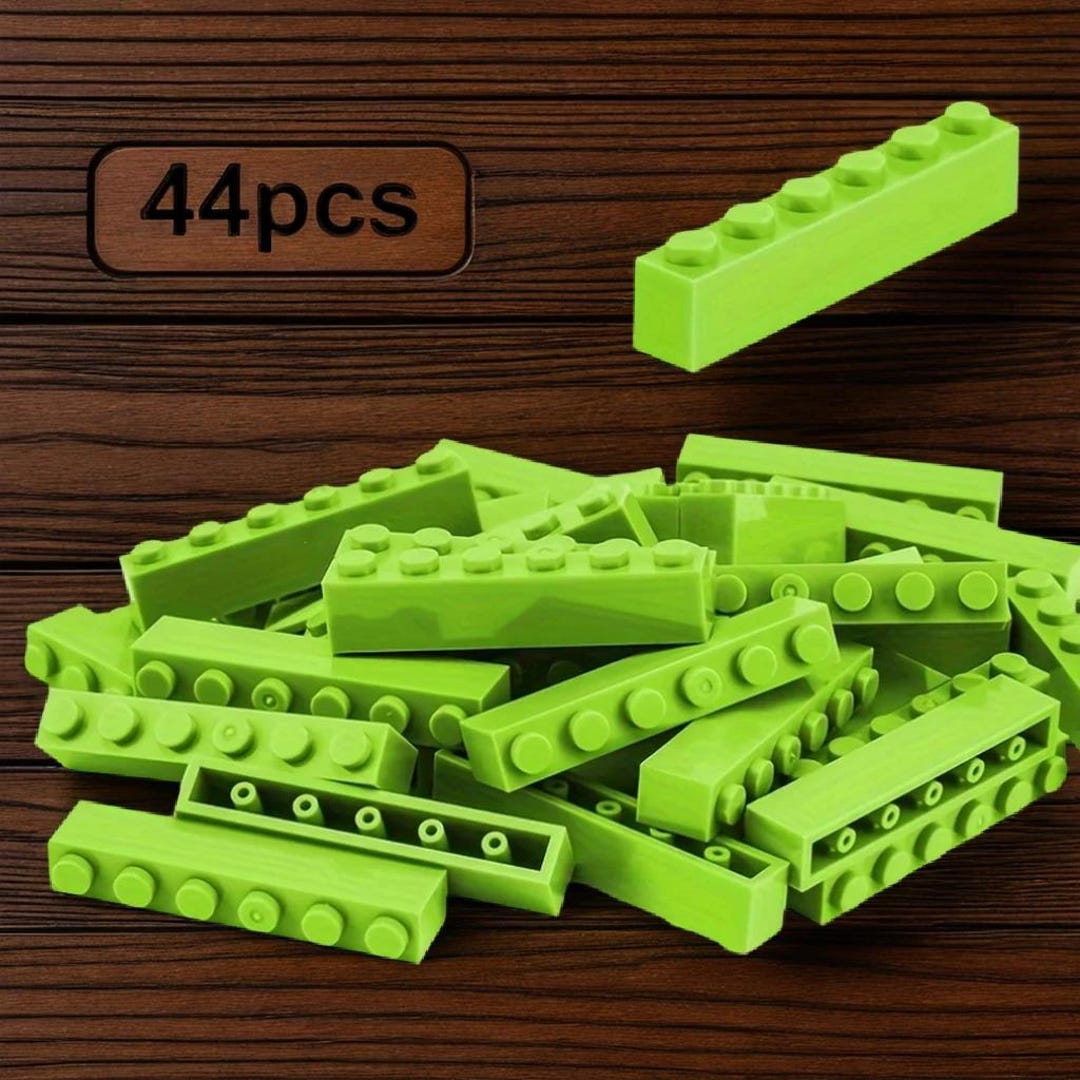 44PCS 1x6 Light Green Building Blocks | Creative DIY Construction ...