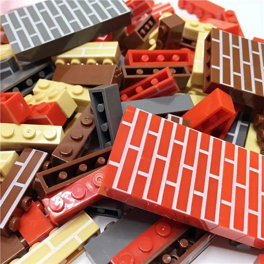 100pcs Custom Brick Wall Building Blocks Set - Mixed Colors | Durable ...