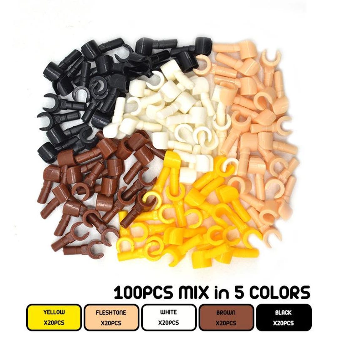 100PCS Assorted Colors Mix Mini Hands for Minifigures Multicolor ...