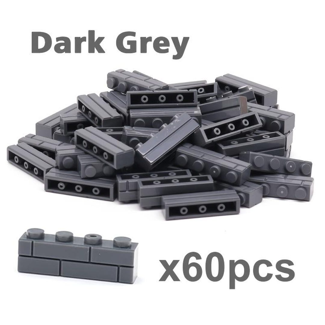 Custom Dark Grey Brick Building Blocks, Castle Wall Set - 1x4 Wall Tile ...