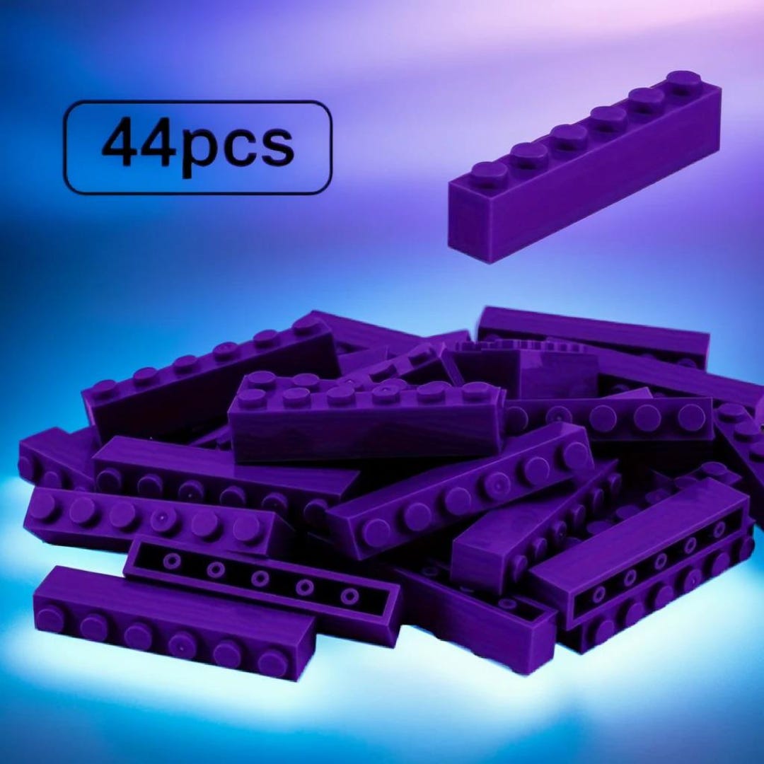 44PCS 1x6 Purple Building Blocks | Creative DIY Construction Bricks ...