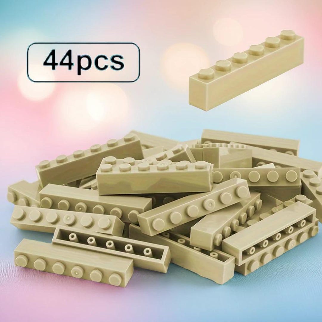 44PCS 1x6 Beige Building Blocks | Creative DIY Construction Bricks ...