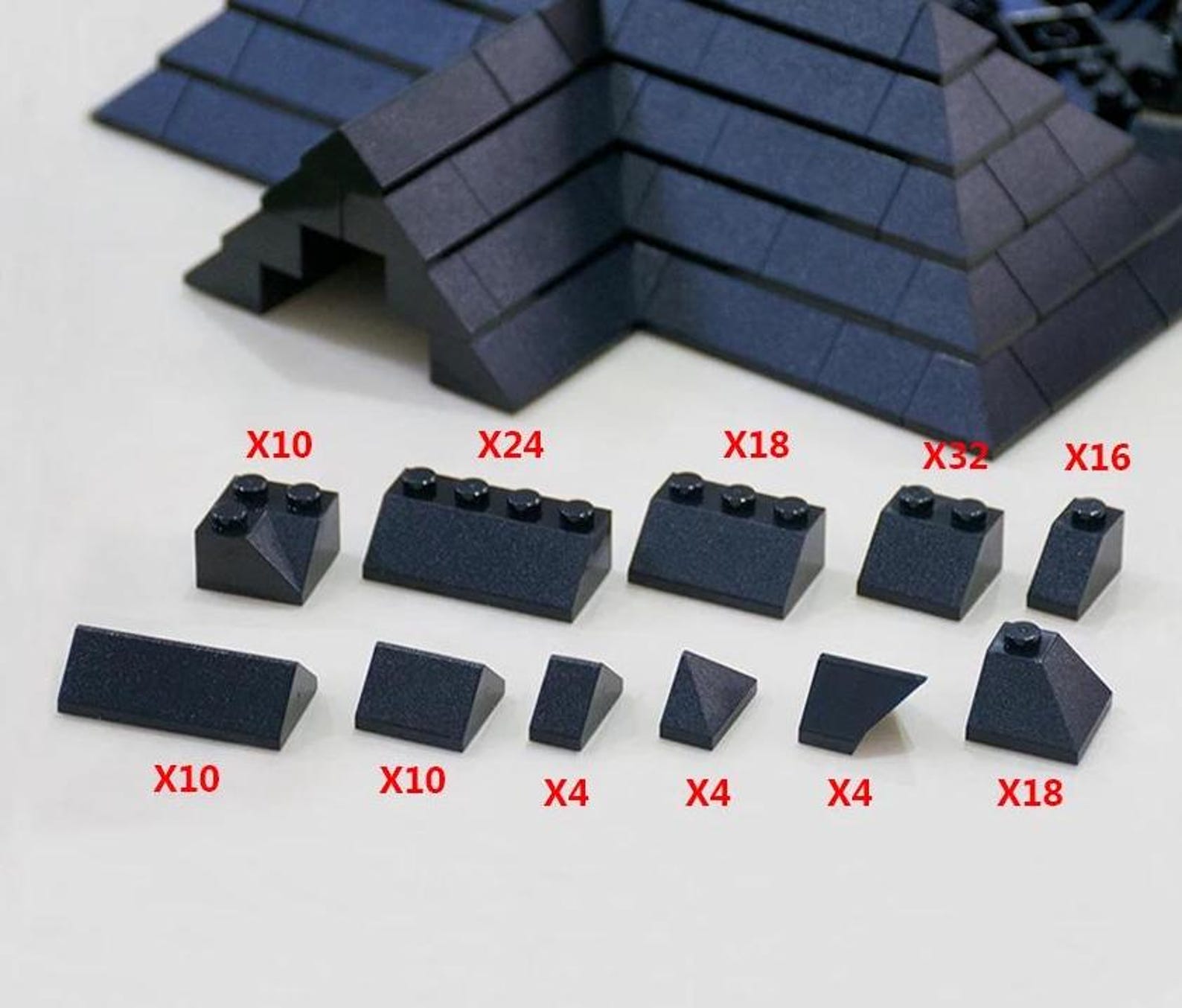 Building Block Roof Tiles Pack Red or Black DIY Construction ...