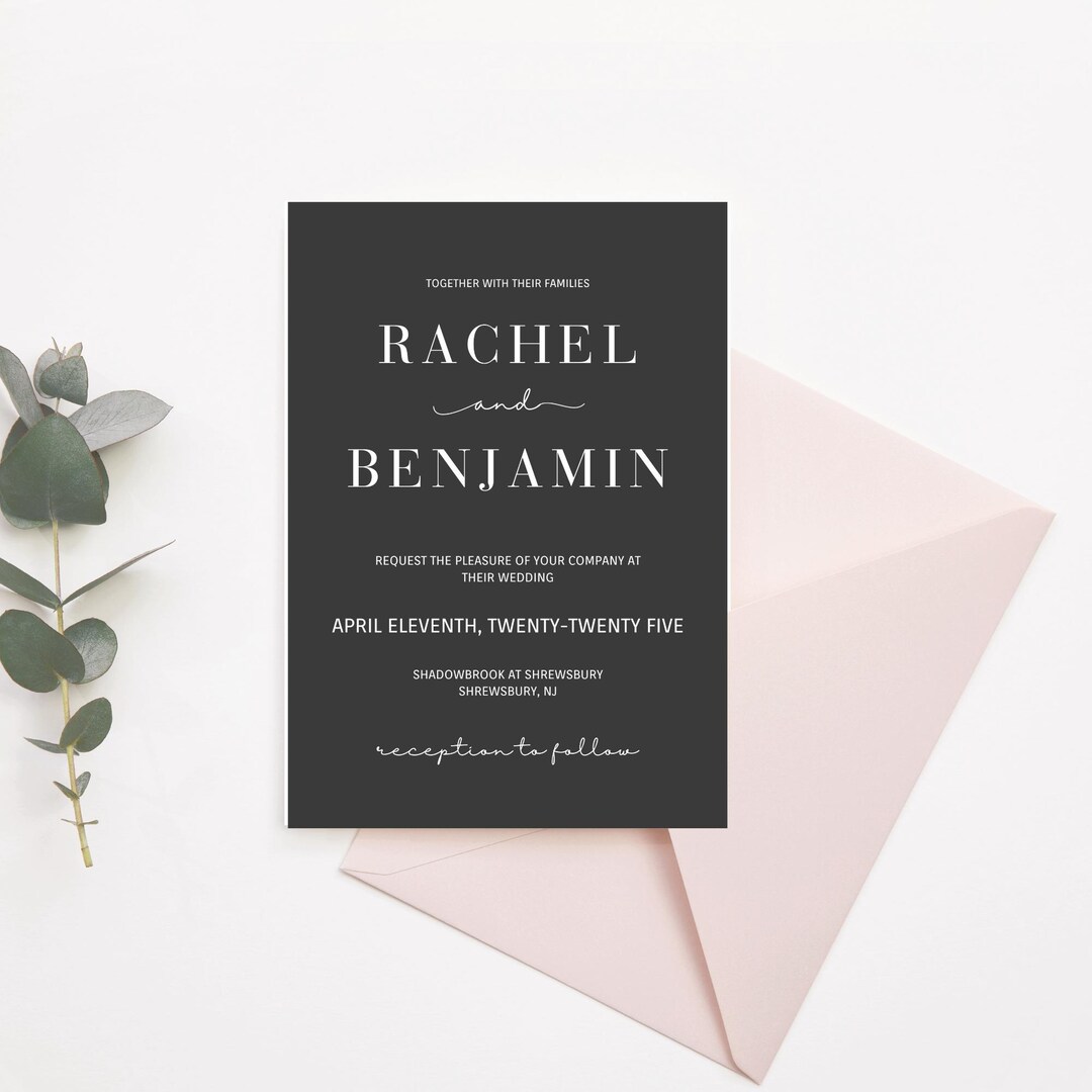 Black & White Modern Invitation Bundle, Simple Modern Invitation ...