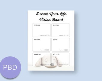 Vision Boards 2025, 2025 Vision Board Printables, Mood Board, New Year ...
