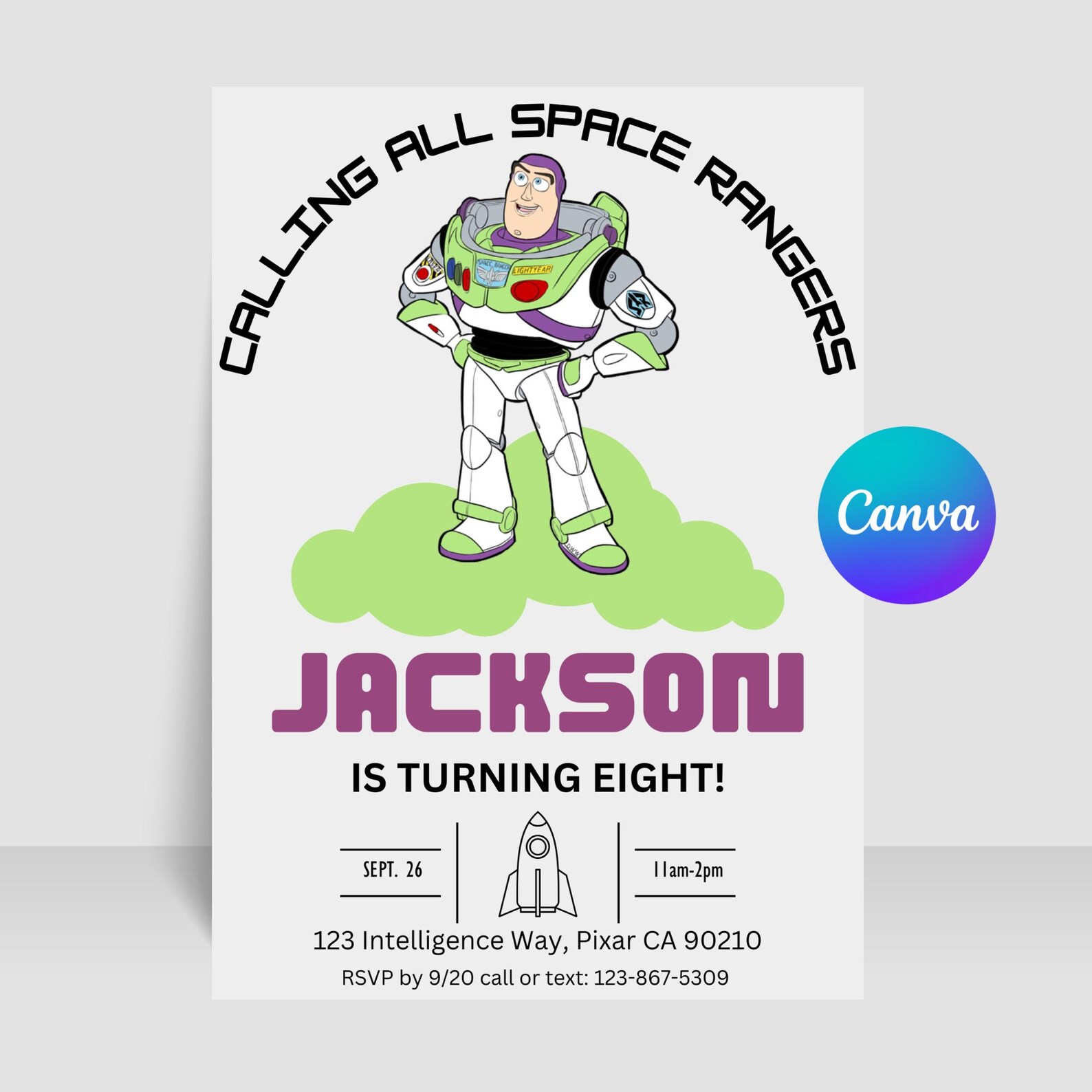 Buzz Lightyear Birthday Invitation: Editable Digital Download - Etsy