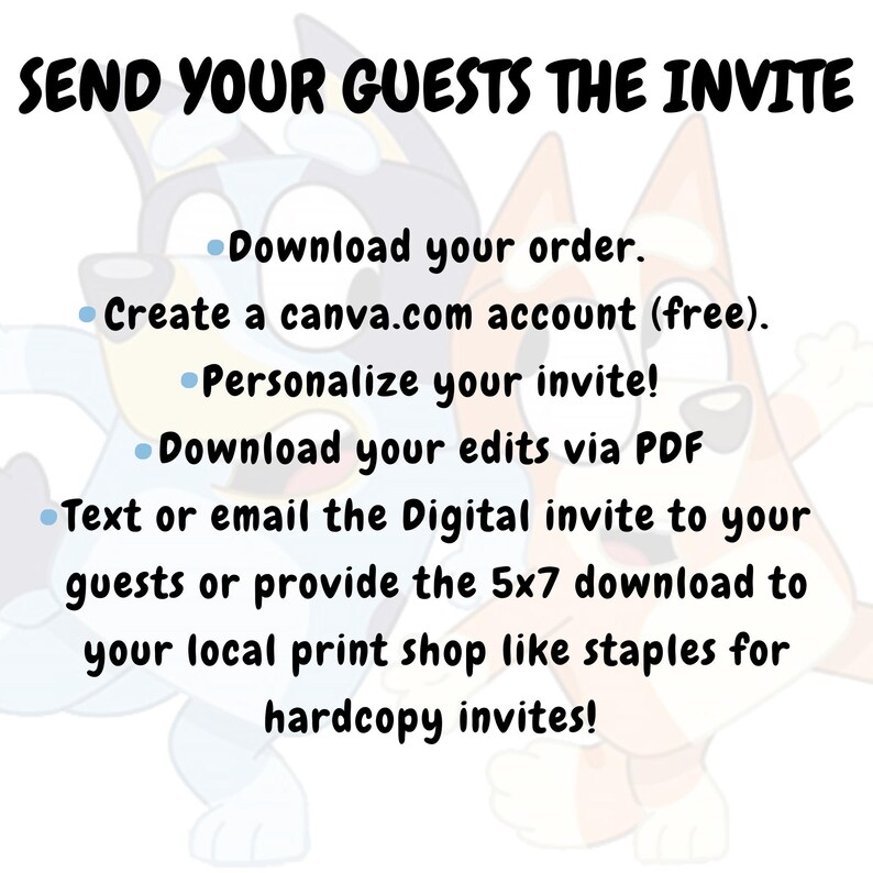 Bluey Birthday Invitation: Editable Digital Download - Etsy