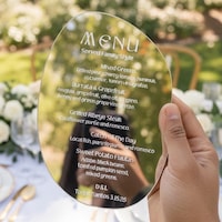 Acrylic Menu/ Clear Acrylic Menu/ Gold Menu/ Fancy Cut Shaped Menus - Etsy