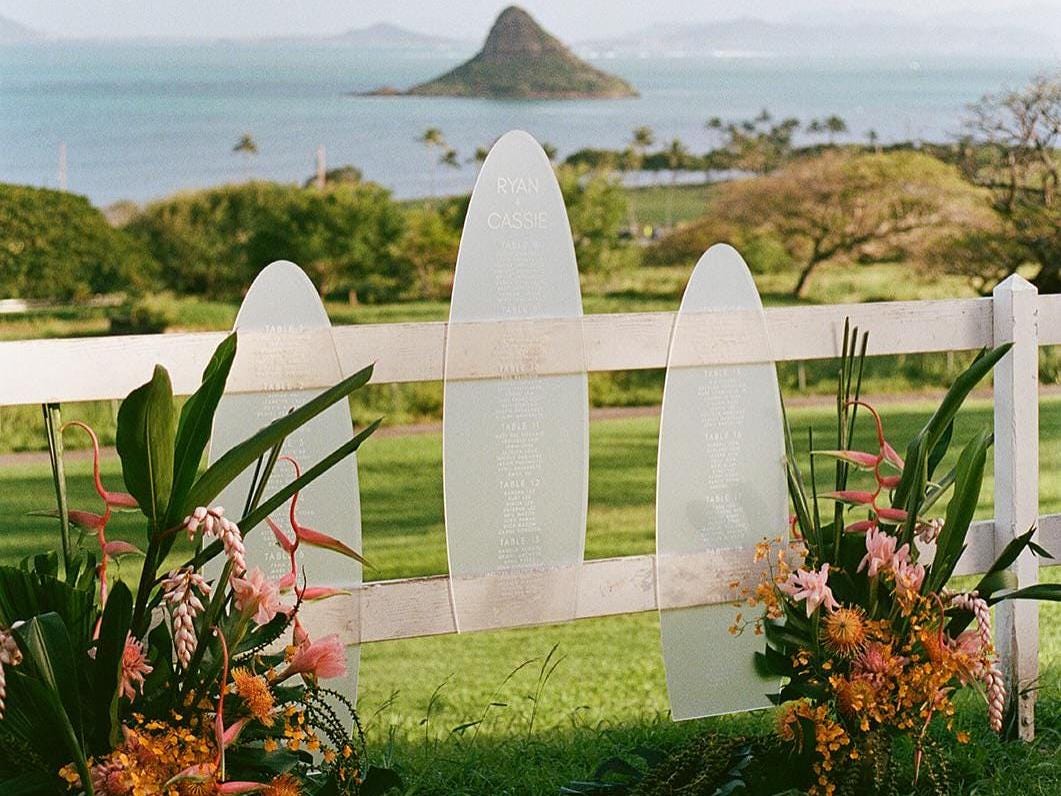 Surfboard Wedding Sign Beach Wedding Welcome Sign Surfboard Seating ...