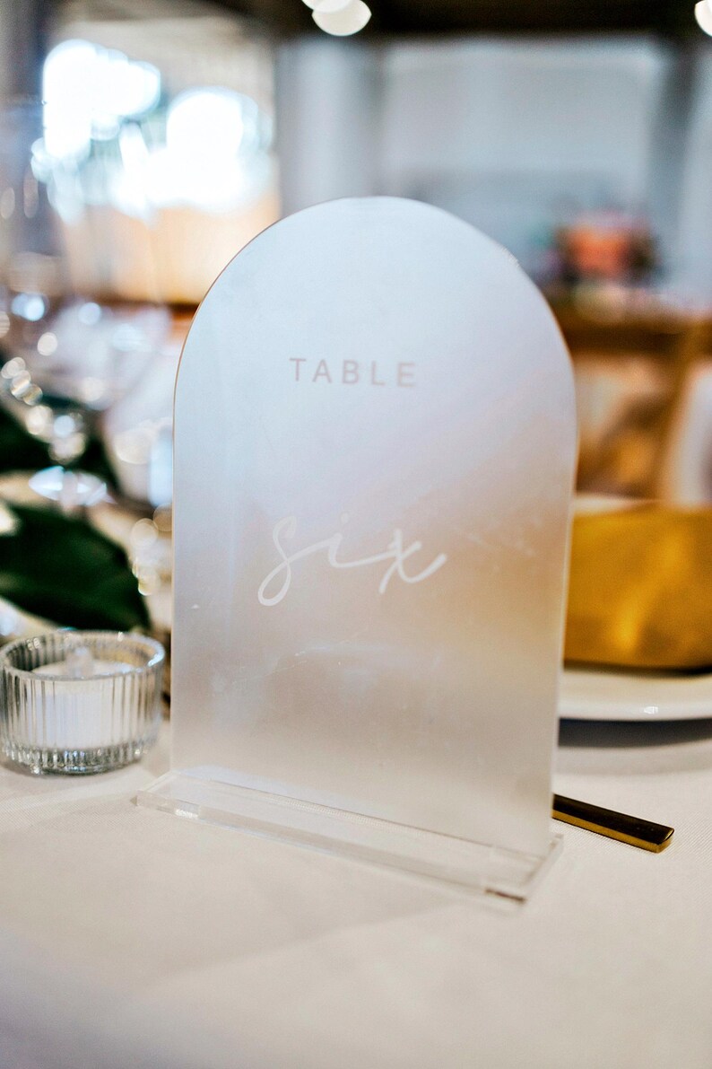 Frosted Arch Table Numbers-acrylic Table Numbers-arched Table Numbers ...