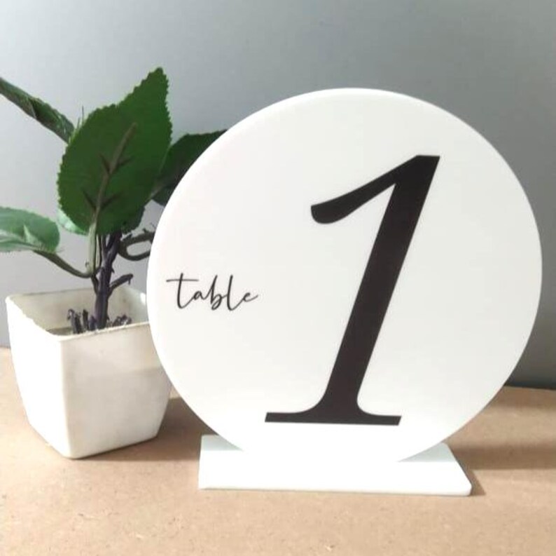 White Round Table Numbers, White Wedding Decor, White Theme Wedding ...