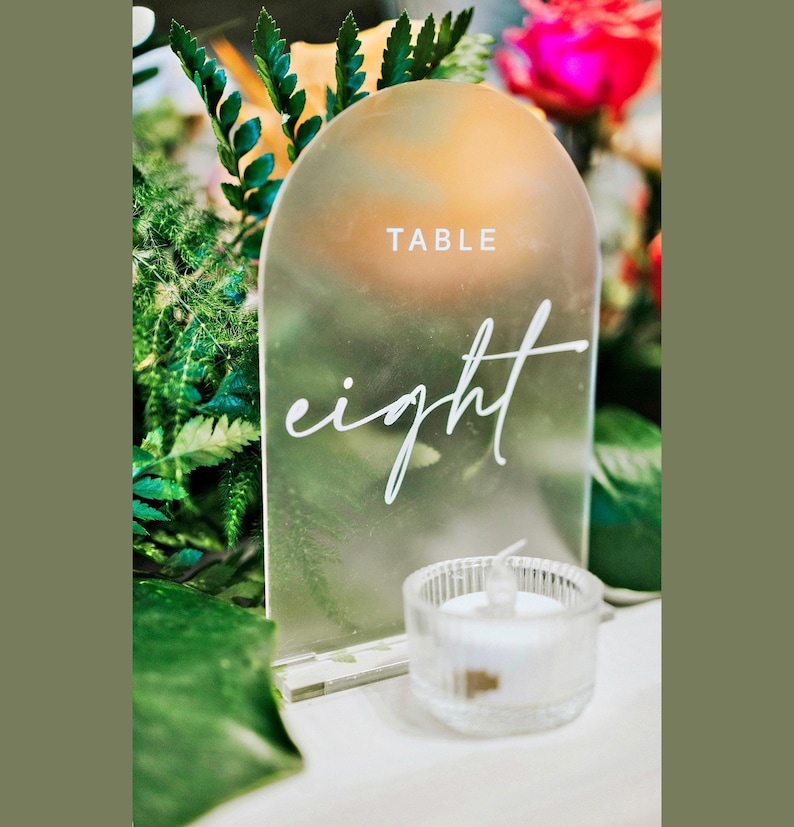Frosted Arch Table Numbers-acrylic Table Numbers-arched Table Numbers ...