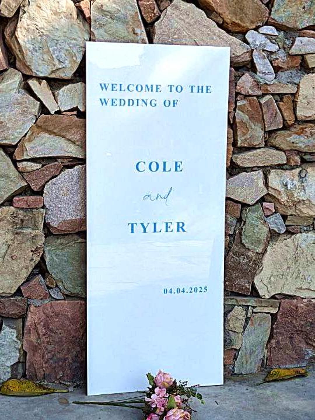 Long White Welcome Wedding Acrylic Sign - Etsy