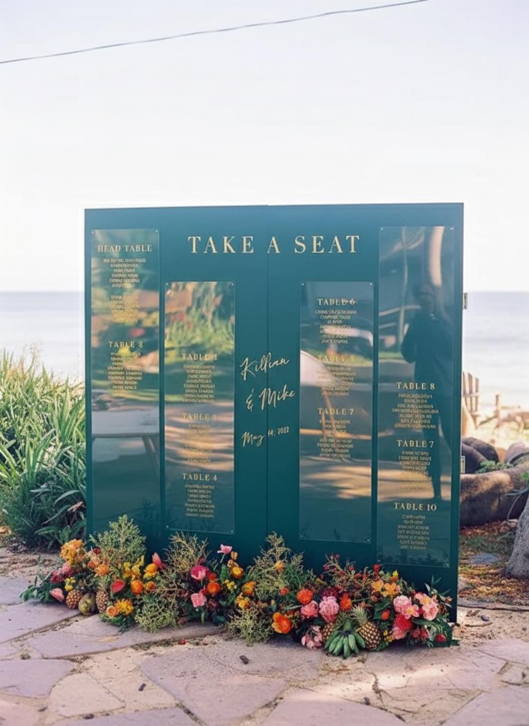 Clear Acrylic Seating Chart Package With Gold Matt Writing Large Clear ...