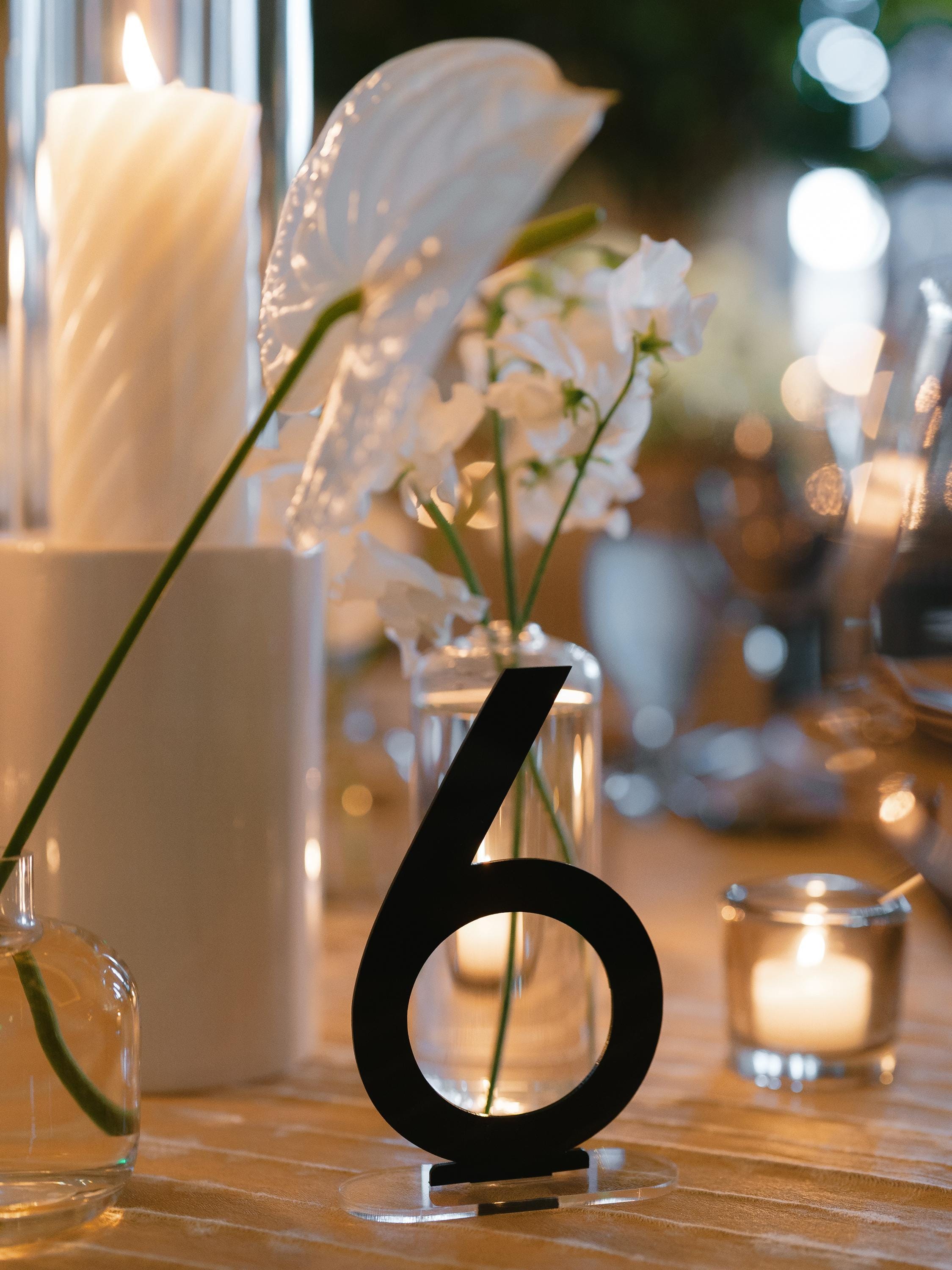 Black Table Numbers, Black Bold Numeric Table Numbers, Black Wedding ...