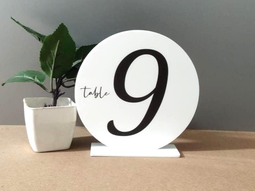 White Round Table Numbers, White Wedding Decor, White Theme Wedding ...